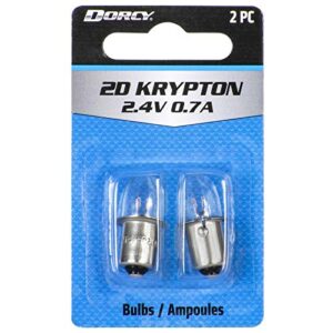 dorcy 2d-2.4-volt, 0.7a bayonet base krypton replacement bulb, 2 count (pack of 1) (41-1660) , gold