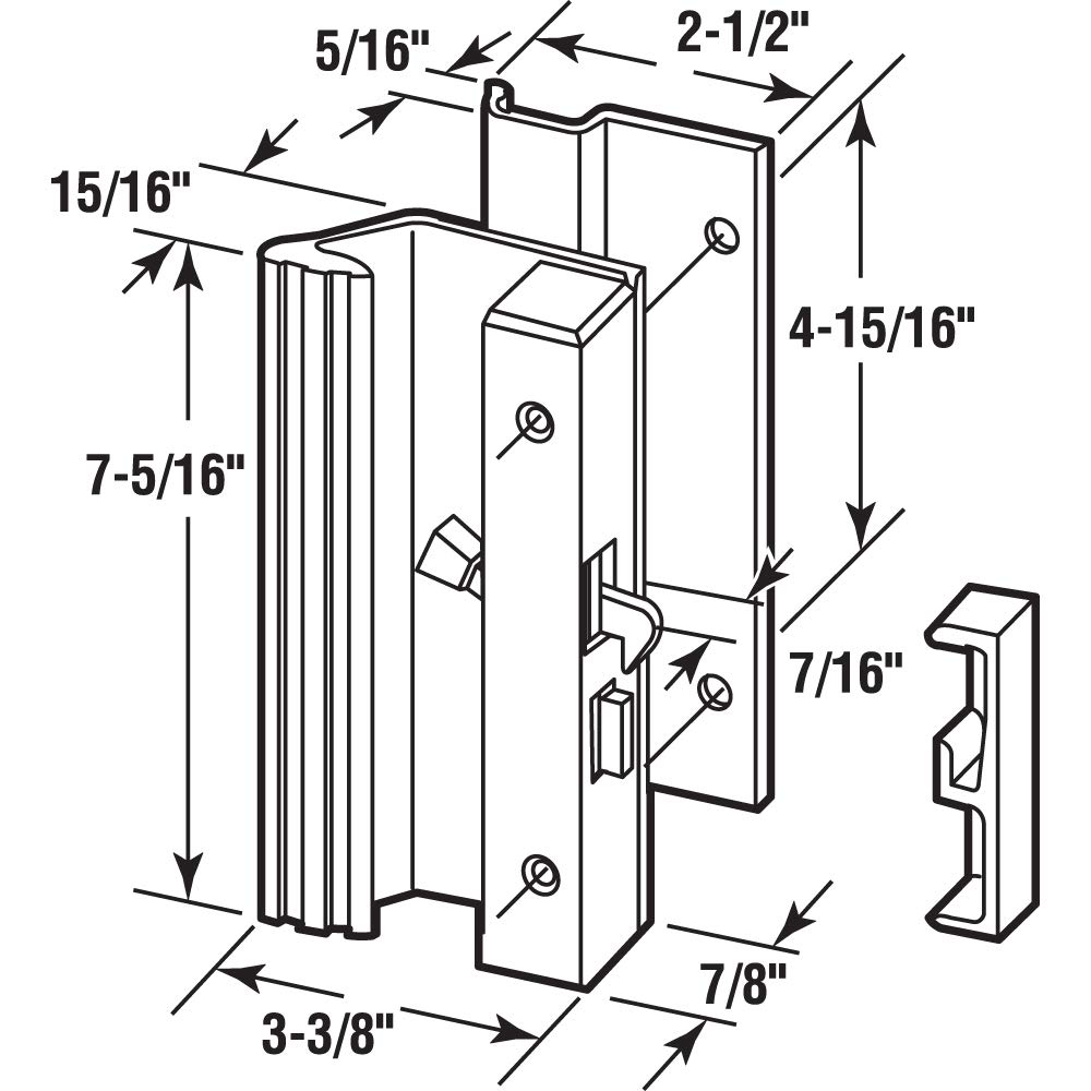 Prime-Line C 1004 Low Profile/Low Base Aluminum Latch Handle (Single Pack)