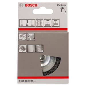 Bosch 2608622007 6 mm Shank Wire Wheel with 75 mm Crimped Wire