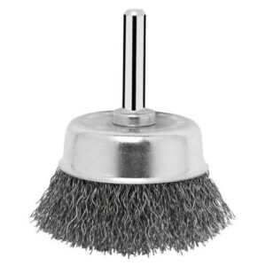 Bosch 1609200271 Shank Crimped Wire Cup Brush Steel, 70mm x 6mm, Silver