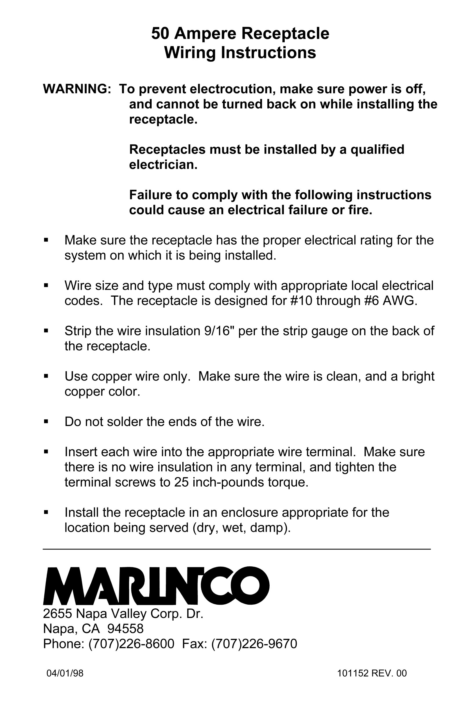 Marinco 6369CR Marine 3-Pole 4-Wire Electrical Dockside Receptacle (50-Amp, 125/250-Volt, Female, Black)