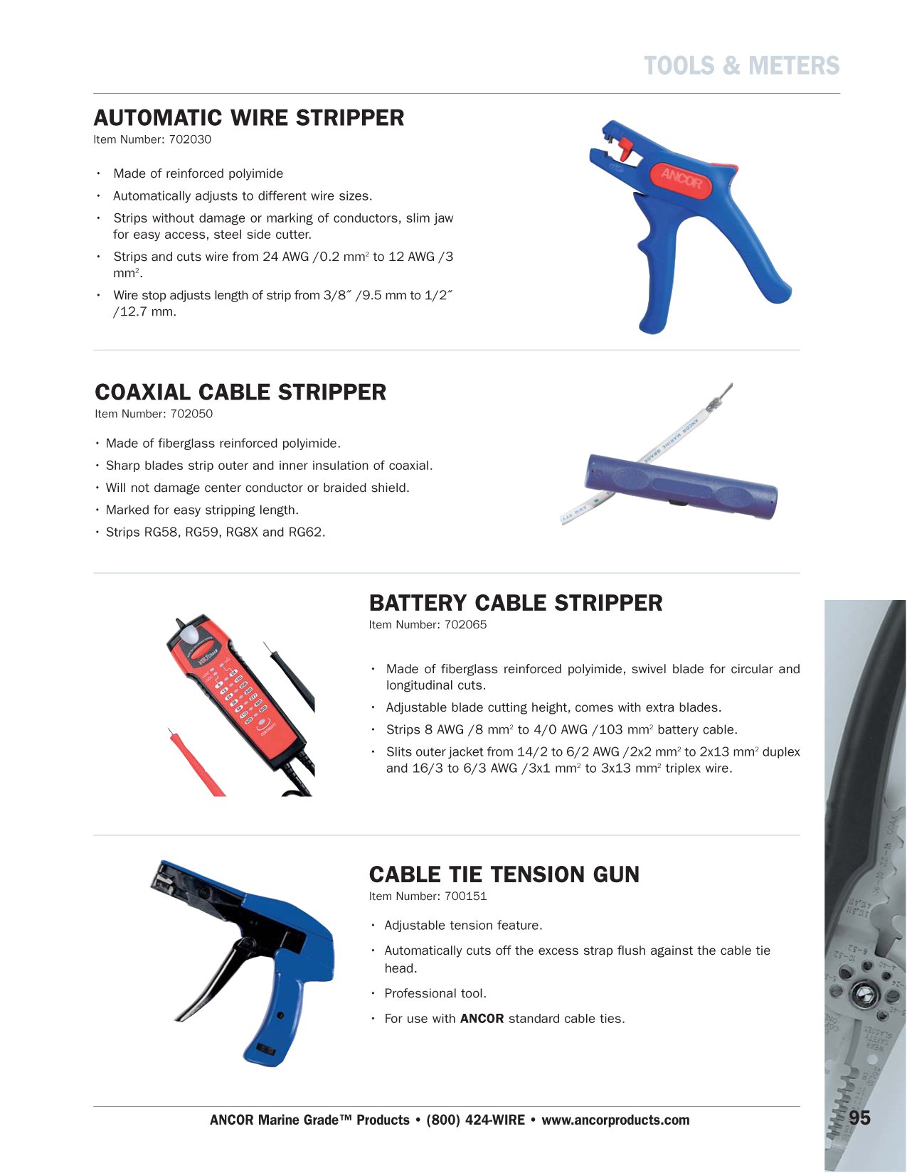 ANCOR MARINE GRADE 702030 Electrical Automatic Wire Stripper