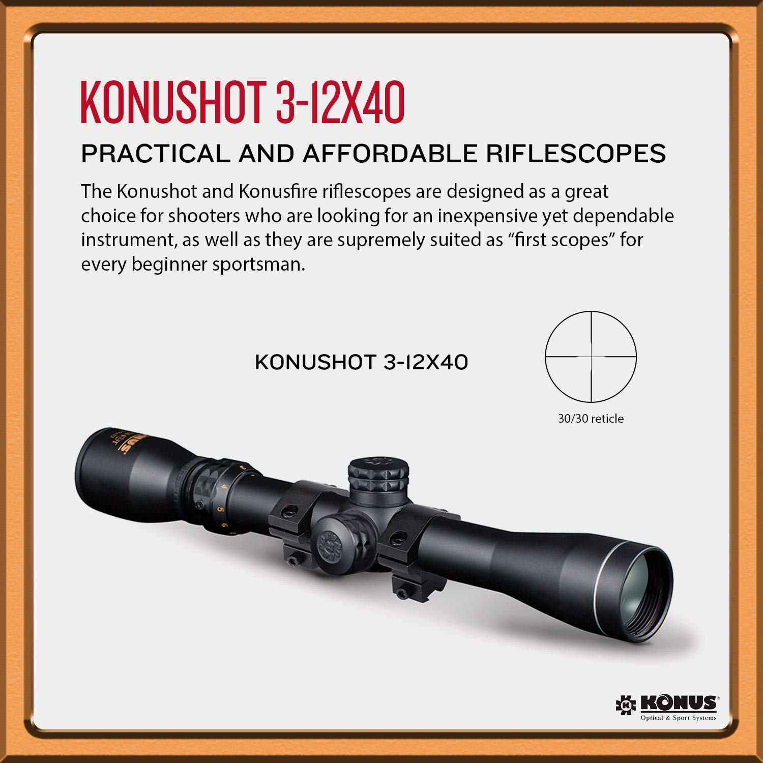 KONUS - KonuShot 7235 - 3X-12X40mm Zoom Riflescope