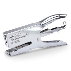 rapesco r81000a3 porpoise staple plier, 45 sheet capacity, chrome