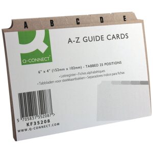 q-connect guide card 152x102mm a-z buff (25 pack)