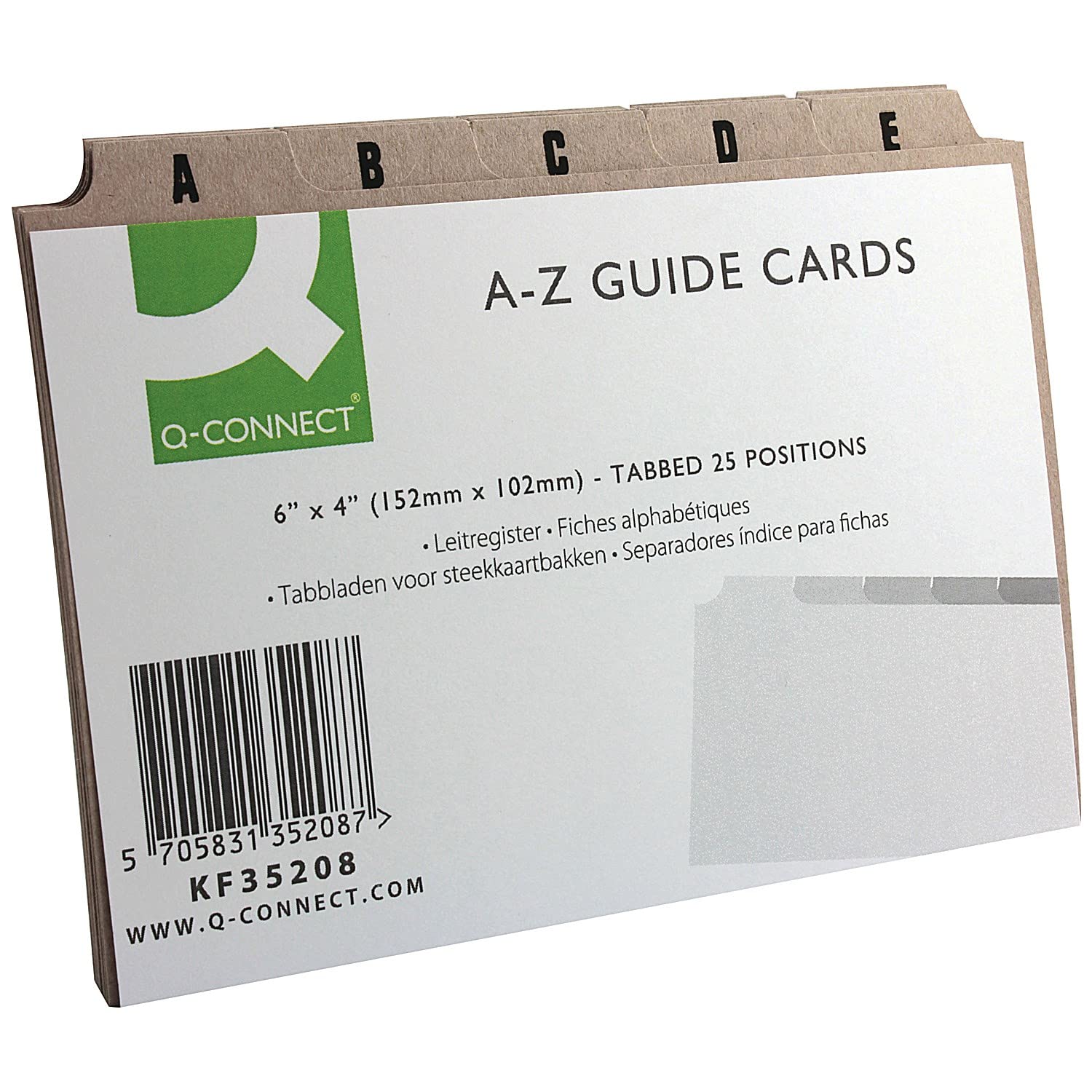 Q-Connect Guide Card 152x102mm A-Z Buff (25 Pack)