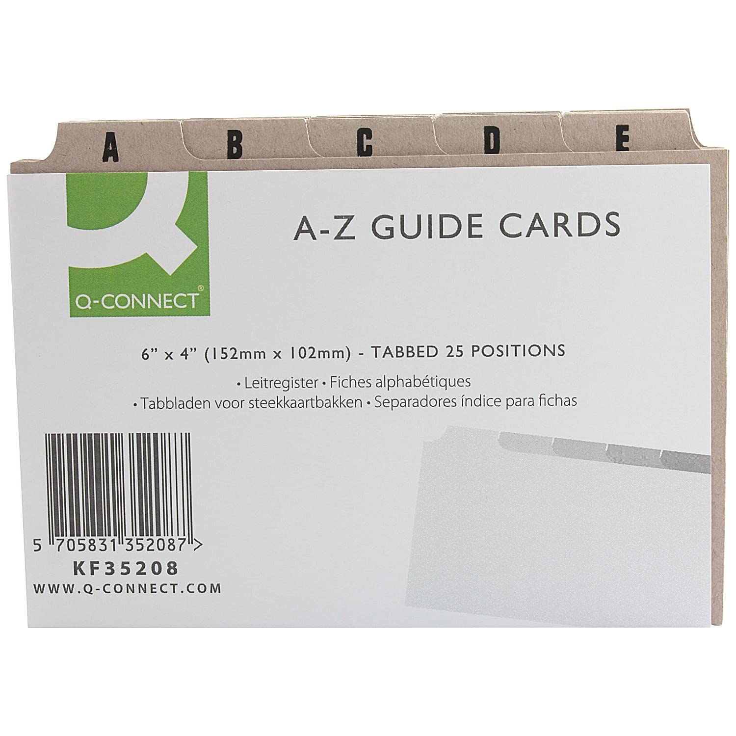 Q-Connect Guide Card 152x102mm A-Z Buff (25 Pack)