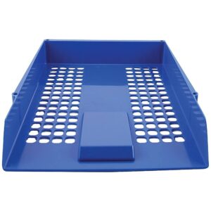 q connect plastic letter tray - blue