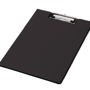 Q Connect Foolscap/A4 PVC Foldover Clipboard - Black