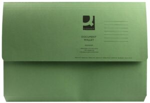 q-connect document wallet foolscap green (pack of 50) kf23012