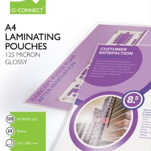 Q Connect A4 125 Micron Laminating Pouch (Pack of 25)