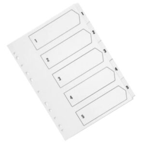 Q-Connect 1-5 Index Multi-Punched Reinforced Board Clear Tab A4 White KF01527