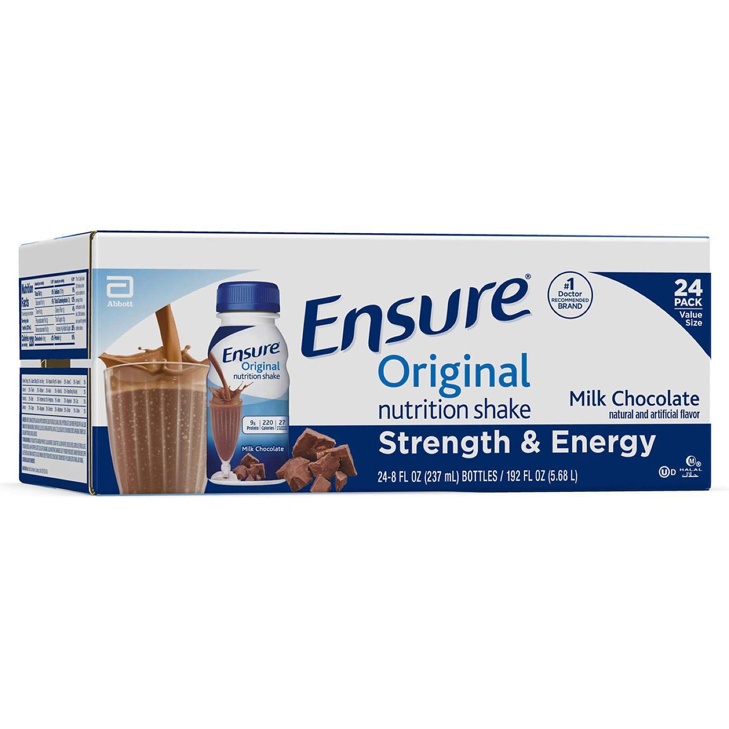 Ensure Complete Balanced Nutrition Shake, Creamy Milk Chocolate, #50462 - 8 Oz, 24 Ea/case