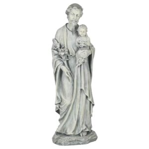 joseph's studio by roman - st. joseph statue, 20" h, garden collection, resin and stone, decorative, religious gift, home indoor and outdoor decor, durable, long lasting