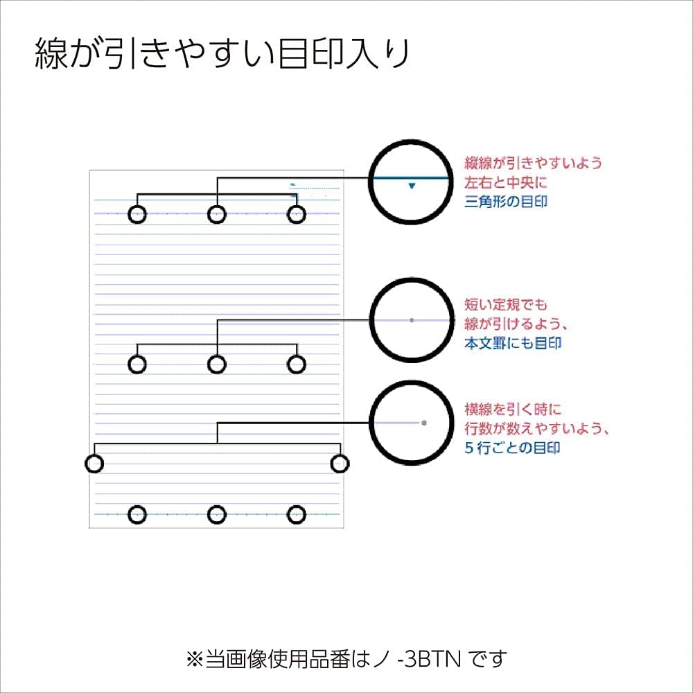 Kokuyo Campus Loose Leaf Paper for Binders, Sarasara Smooth Writing, A4, B 6mm Ruled, 30 Holes, 41 Lines, 100 Sheets, pH Neutral, Bleed Resistant, 75gsm, Japan Import (NO-816BE)