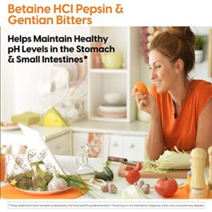 Doctor's Best Betaine HCI Pepsin & Gentian Bitters, Digestive Enzymes for Protein Breakdown & Absorption, Non-GMO, Gluten Free, 120 Caps, Original Version