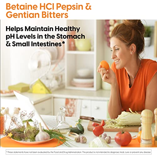 Doctor's Best Betaine HCI Pepsin & Gentian Bitters, Digestive Enzymes for Protein Breakdown & Absorption, Non-GMO, Gluten Free, 120 Caps, Original Version