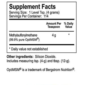 Kala Health MSMPure MSM - 1 lb Fine Powder Crystals, 99.9% Pure Distilled Organic Sulfur Crystals for Joint Health, Skin & Hair, Made in The USA