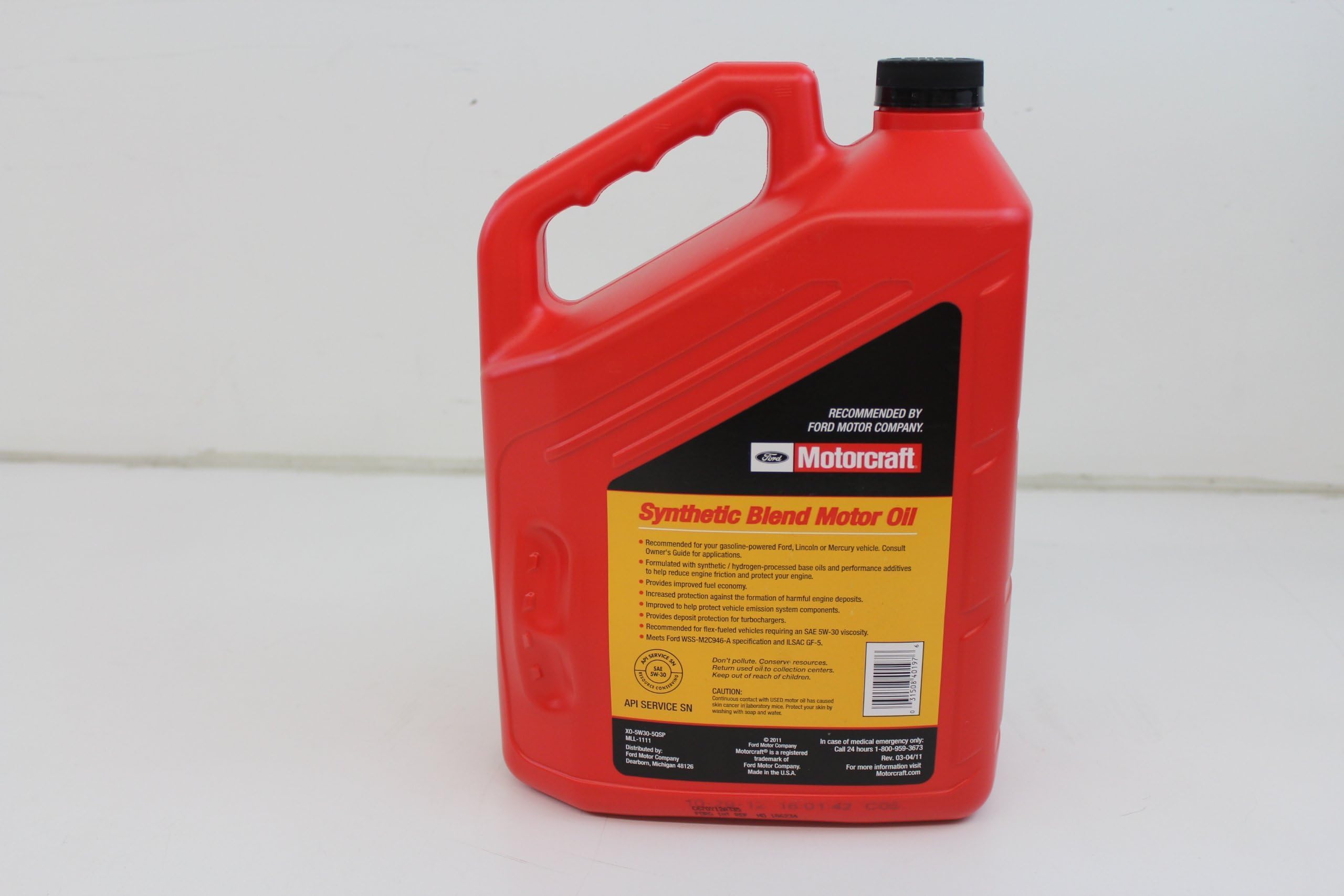 Ford Genuine XO-5W30-5QSP SAE 5W-30 Premium Synthetic Blend Motor Oil - 5 Quart Jug