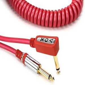 vox vcc090 red coiled 1/4" cable with mesh bag, 29.5'