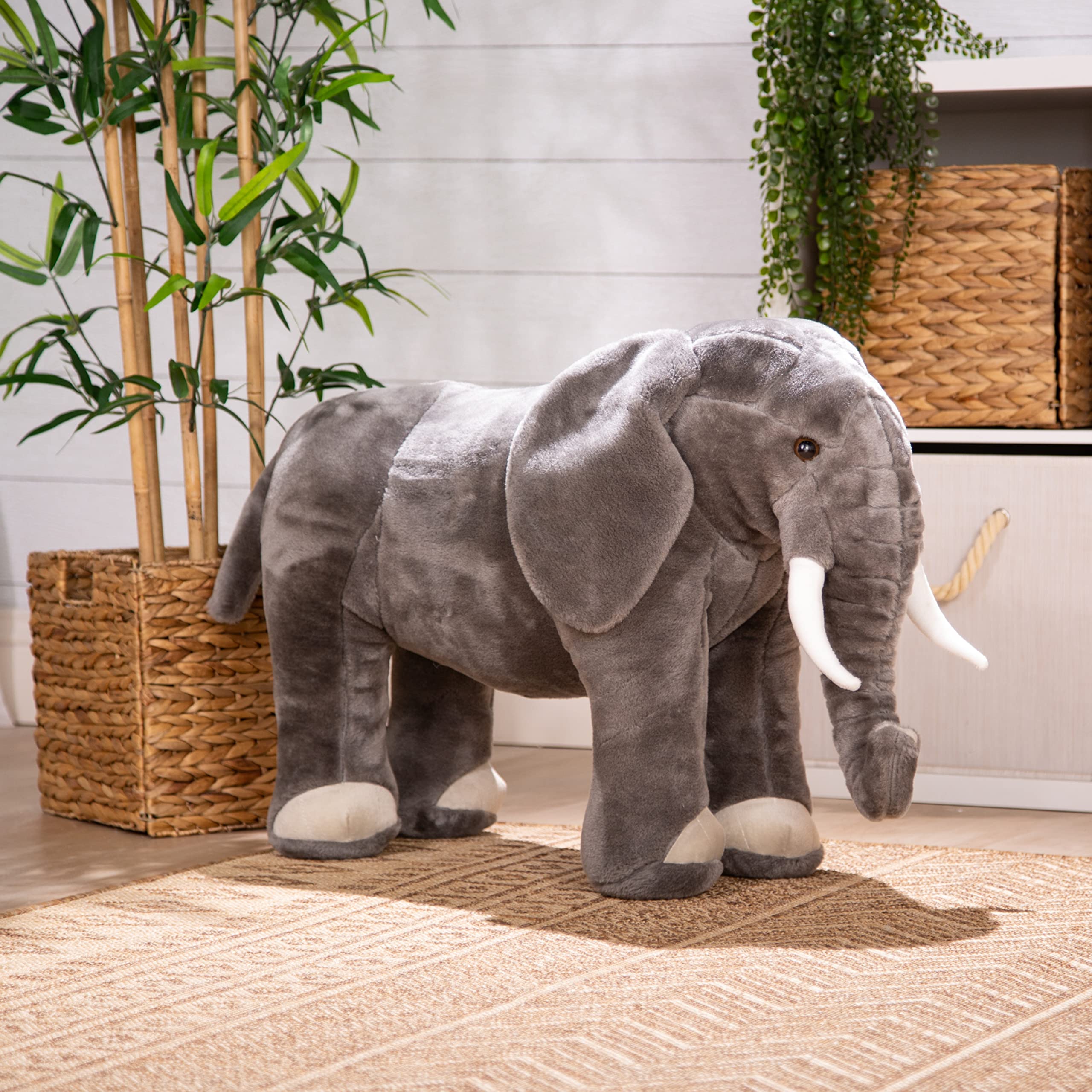 Melissa & Doug Giant Elephant - Lifelike Stuffed Animal (over 3 feet long)