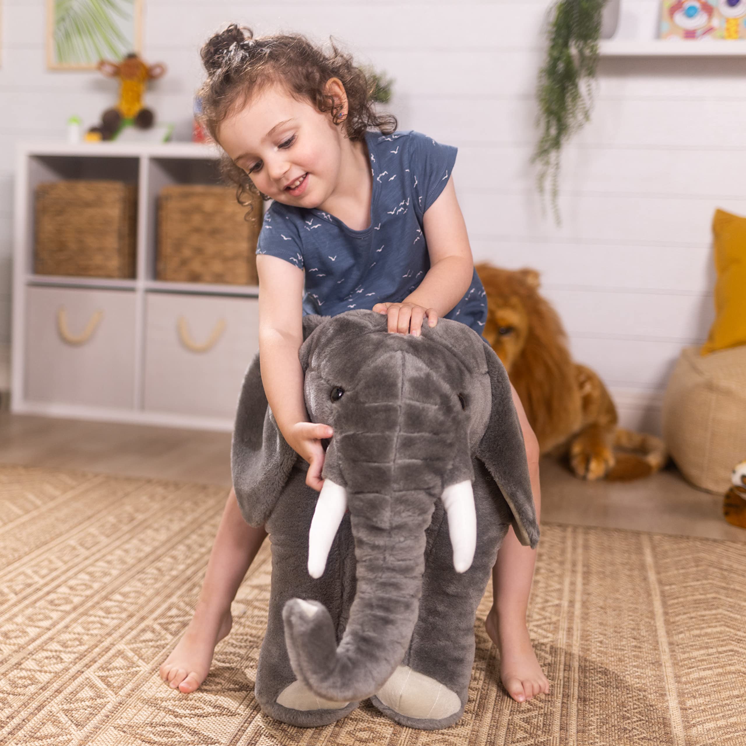 Melissa & Doug Giant Elephant - Lifelike Stuffed Animal (over 3 feet long)