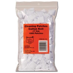 southern bloomer 1000-pack gun cleaning patches.17 cal, white