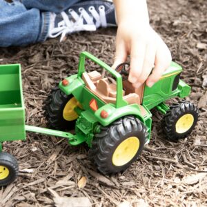 John Deere Kids Tractor Wagon Set - 8 Inch Toy Tractors for Toddlers Ages 3 and Up