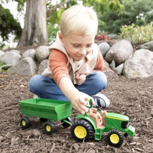 John Deere Kids Tractor Wagon Set - 8 Inch Toy Tractors for Toddlers Ages 3 and Up