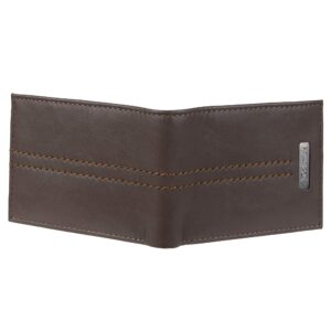 Columbia Men's Coated Leather Extra Capacity Slimfold Wallet, Compact,Rfid Blocking,Slim, Brown, One Size