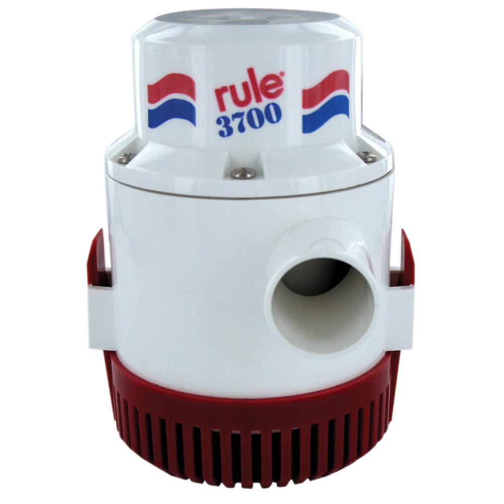 Rule 14A 3700 GPH Heavy Duty Bilge Pump, Non-Automatic, 12 Volt , White/Red