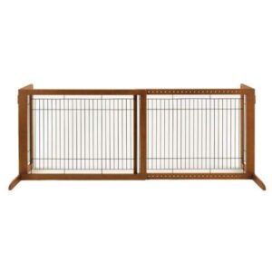 richell wood freestanding pet gate, high-large, autumn matte finish