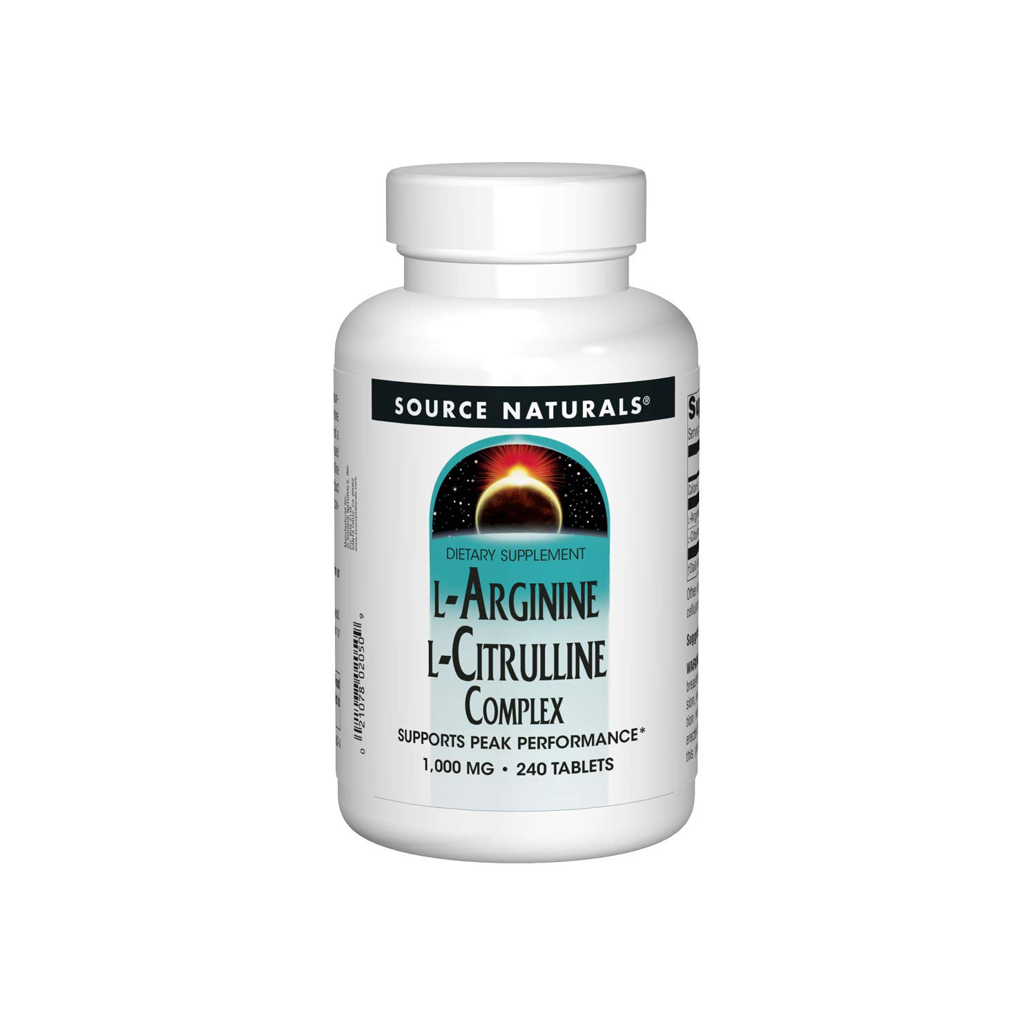 Source Naturals L-Arginine L-Citrulline Complex, Essential Amino Acid Supplement, Supports Peak Performance* 1,000 mg - 240 Tablets