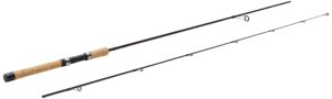 okuma ce-s-762l-1 celilo spinning rod, 7'6" length, 2 piece, 4-10 lb line rate, 3/16-5/8 oz lure rate, light power