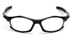 pyramex solara safety eyewear, clear lens with black frame