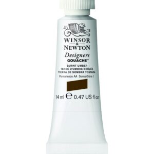 winsor & newton designer's gouache, 14 ml (0.47oz) tube, burnt umber