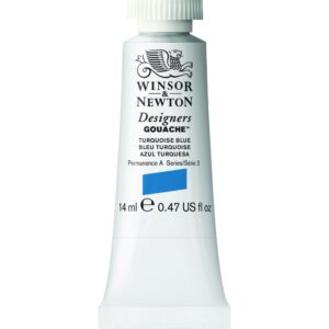 winsor & newton designer's gouache, 14 ml (0.47oz) tube, turquoise blue