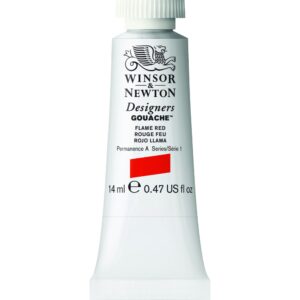 winsor & newton designer's gouache, 14 ml (0.47oz) tube, flame red