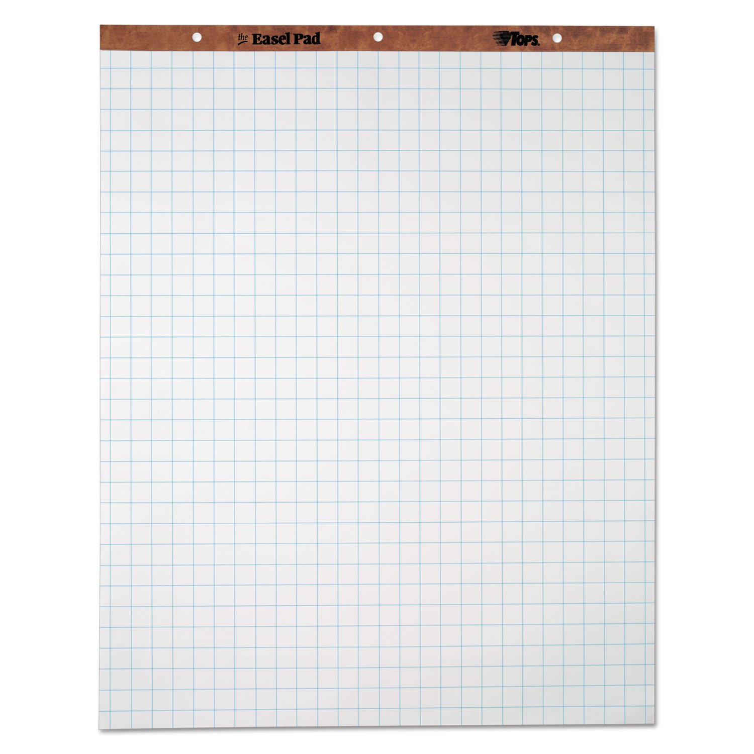 TOPS Easel Pad, 3-hole punched, white, 15 lb, 1" squares, 50 SH/PD, 4 per Carton (7900)