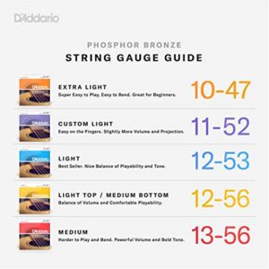 D'Addario Guitar Strings - Phosphor Bronze Acoustic Guitar Strings - EJ16-3D - Rich, Full Tonal Spectrum - For 6 String Guitars - 12-53 Light, 3-Pack