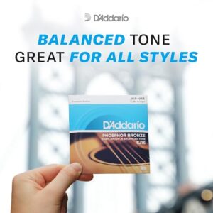 D'Addario Guitar Strings - Phosphor Bronze Acoustic Guitar Strings - EJ16-3D - Rich, Full Tonal Spectrum - For 6 String Guitars - 12-53 Light, 3-Pack