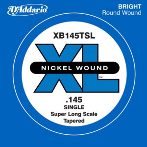 d'addario xb145tsl nickel wound bass guitar single string, super long scale tapered