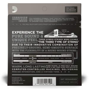 D'Addario XL Half Rounds Bass Guitar Strings - ENR70 - Long Scale - Super Light, 40-95