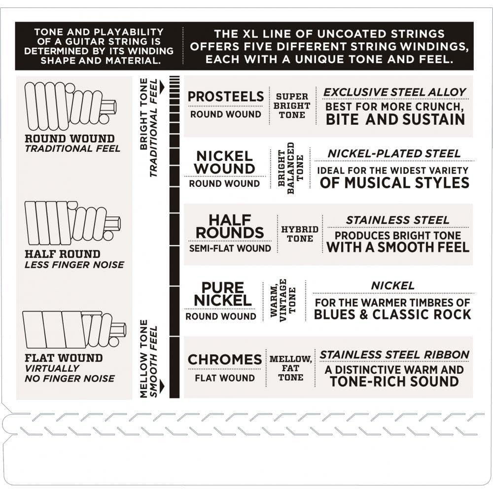 D'Addario XL Half Rounds Bass Guitar Strings - ENR70 - Long Scale - Super Light, 40-95