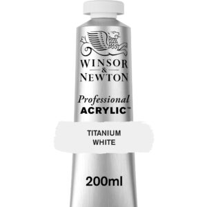 winsor & newton professional acrylic paint, 200ml (6.75-oz) tube, titanium white