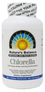 100% pure premium grade chlorella pyrenoidosa by nature's balance - 180 capsules