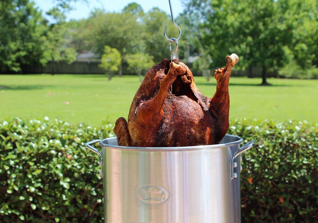 King Kooker 30PK 30-Quart Aluminum Turkey Pot with Lid, Lifting Rack and Hook