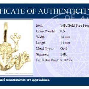 FindingKing Frog Charm Diamond-Cut 14k Gold 14mm