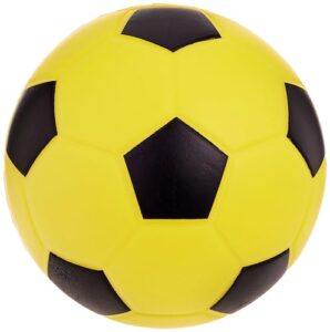 champion sports coated high density foam soccer ball, yellow, black, 4