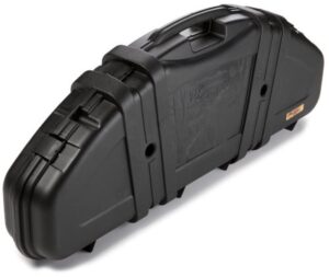 plano protector pillarlock series bow case, black, archery storage, lockable with high-density interior padding, hard protective case, holds up to 6 arrows